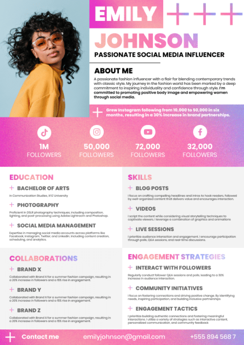 Crafting a Stellar Social Media Influencer Resume - Tips & Guide ...